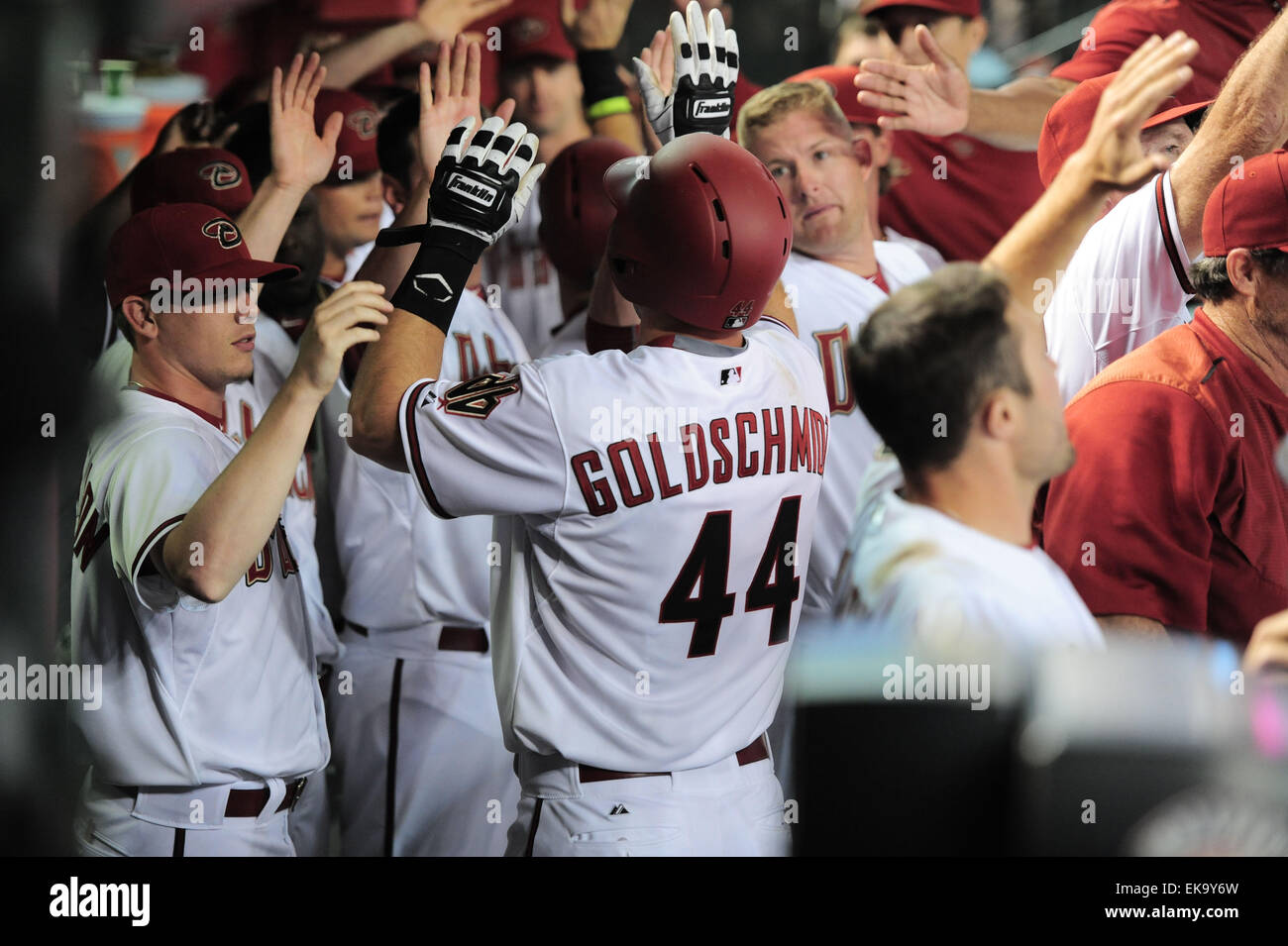 Apr 6, 2015; Phoenix, AZ, USA; Arizona Diamondbacks first baseman Paul ...