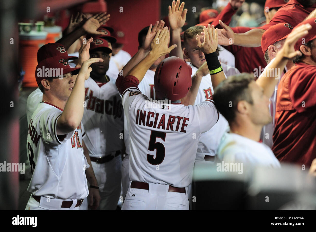 Apr 6, 2015; Phoenix, AZ, USA; Arizona Diamondbacks center fielder ...