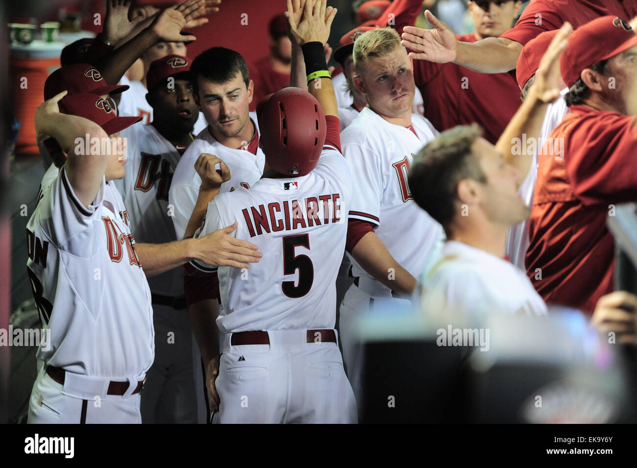 Apr 6, 2015; Phoenix, AZ, USA; Arizona Diamondbacks center fielder ...