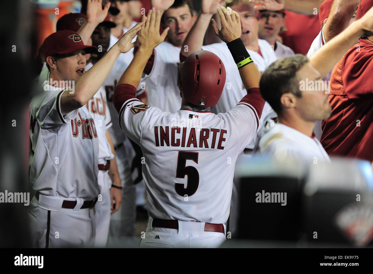 Apr 6, 2015; Phoenix, AZ, USA; Arizona Diamondbacks center fielder ...