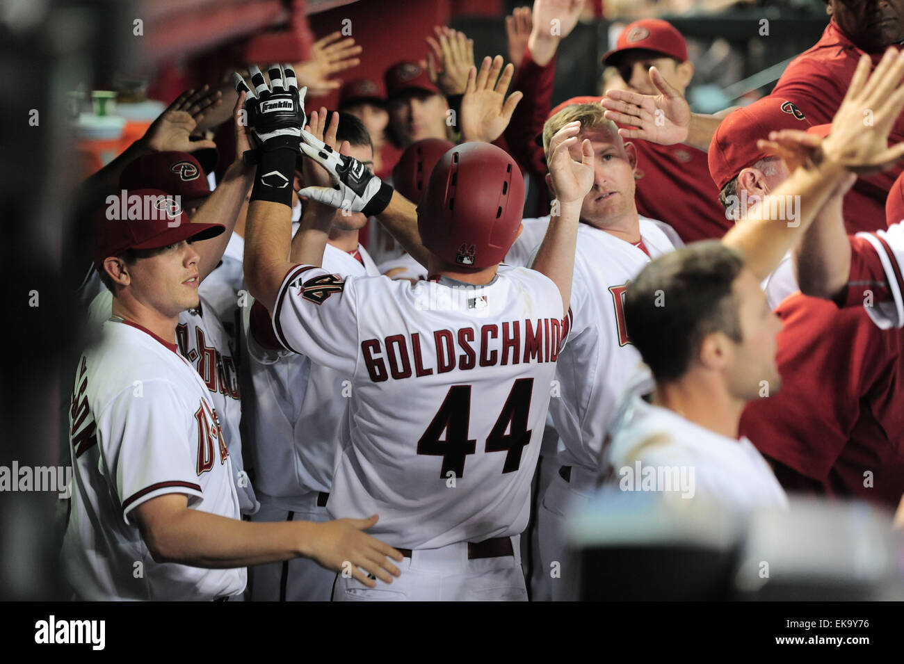 Apr 6, 2015; Phoenix, AZ, USA; Arizona Diamondbacks first baseman Paul ...