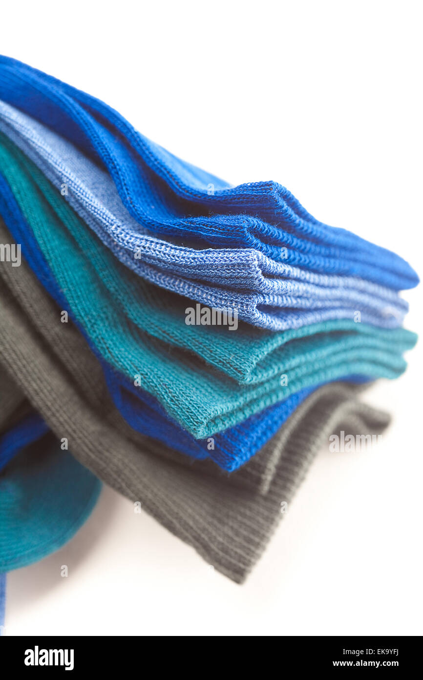 multi colored socks made of cotton isolated on white Stock Photo - Alamy
