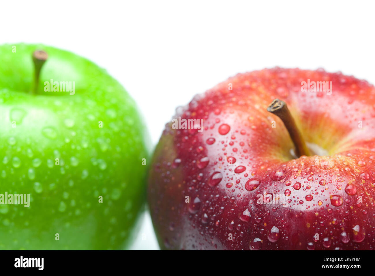 apple with water drops isolated on white Stock Photo - Alamy