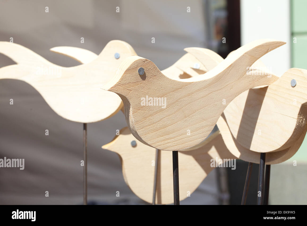 wooden birds at the fair Stock Photo - Alamy