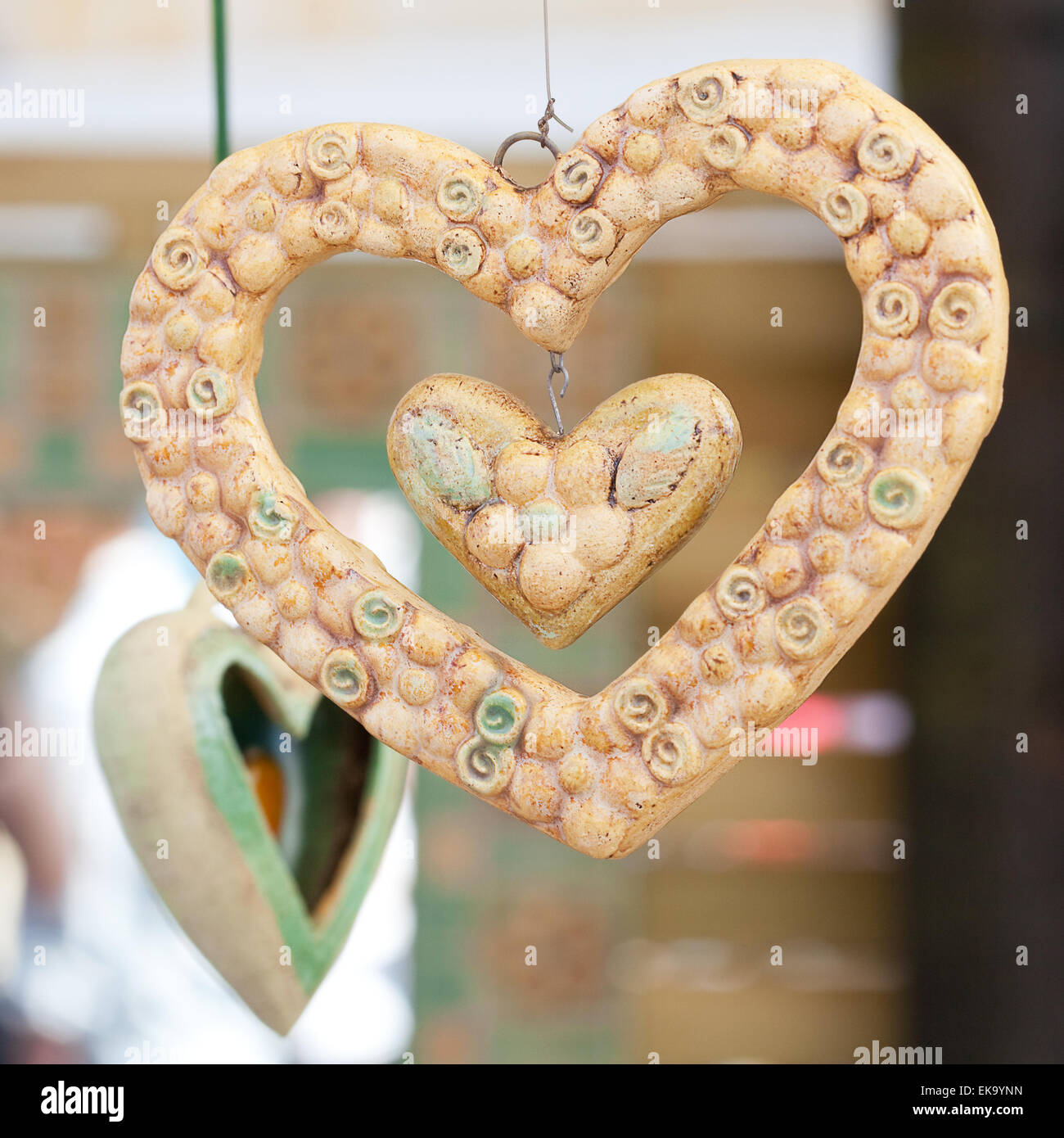 ceramic heart at the fair Stock Photo - Alamy