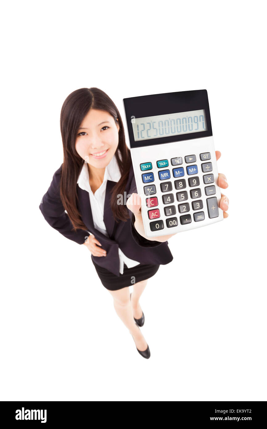 Business manager with calculator Cut Out Stock Images & Pictures - Alamy