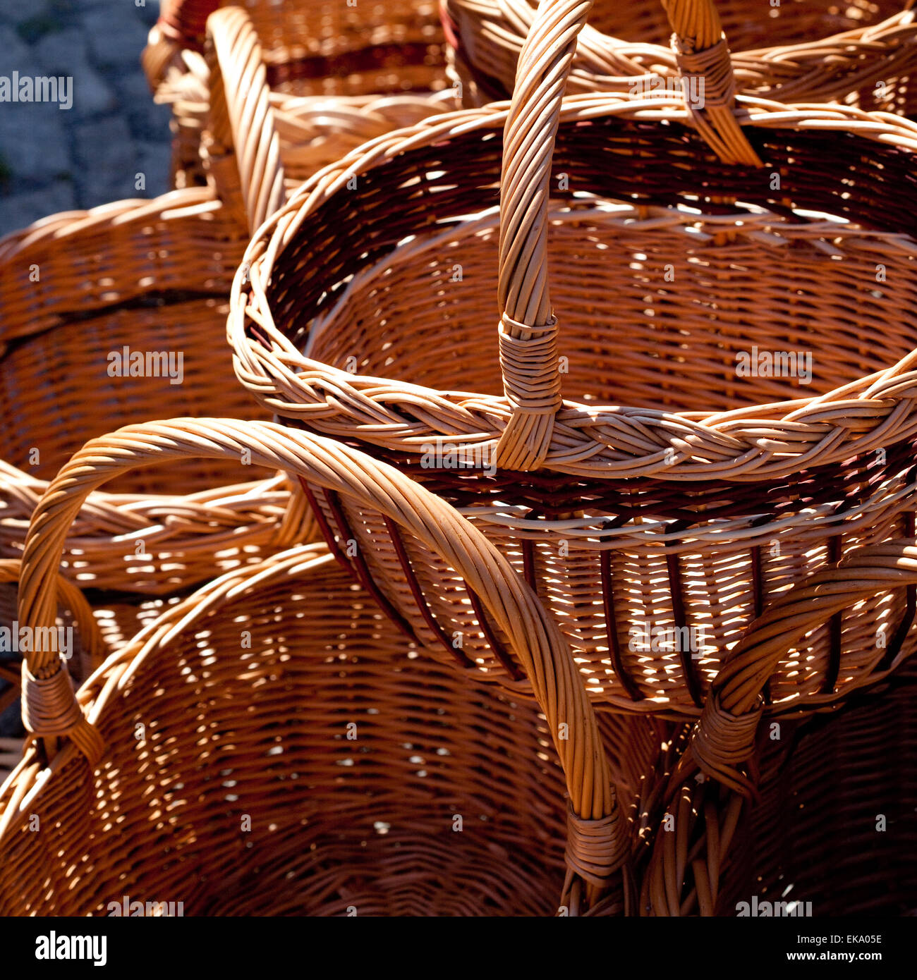 background of the baskets at the fair Stock Photo - Alamy