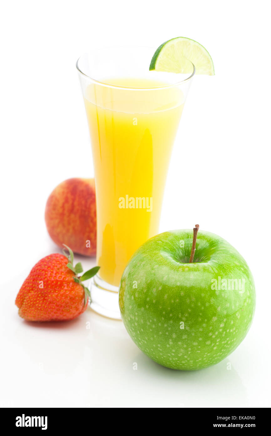 juice,apple,strawberry isolated on white Stock Photo - Alamy