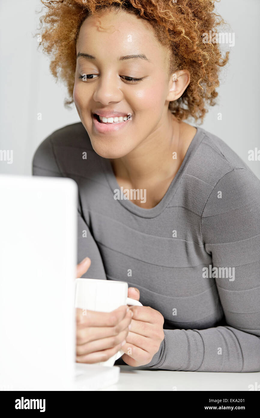 Woman taking a break Stock Photo - Alamy