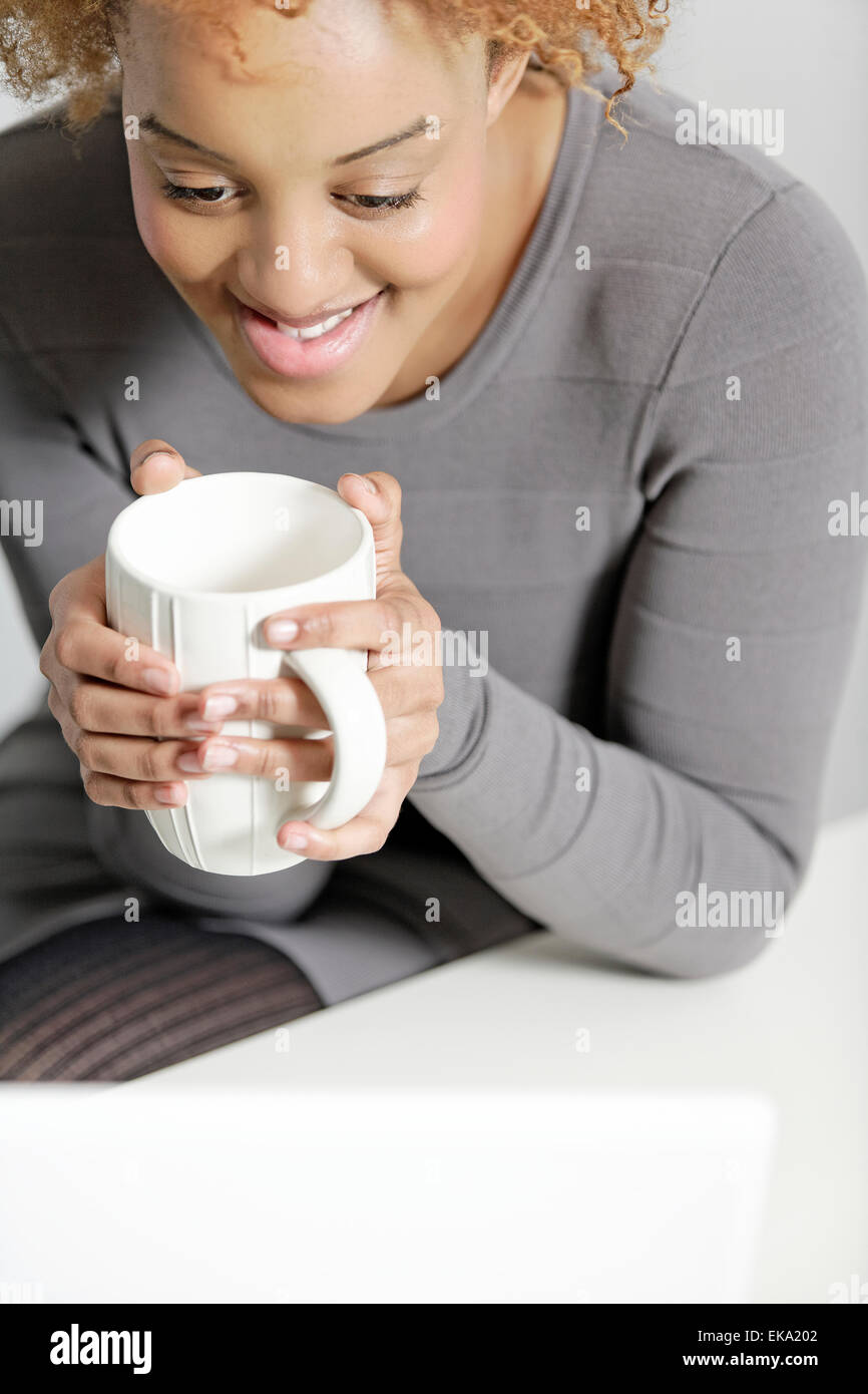 Woman taking a break Stock Photo - Alamy