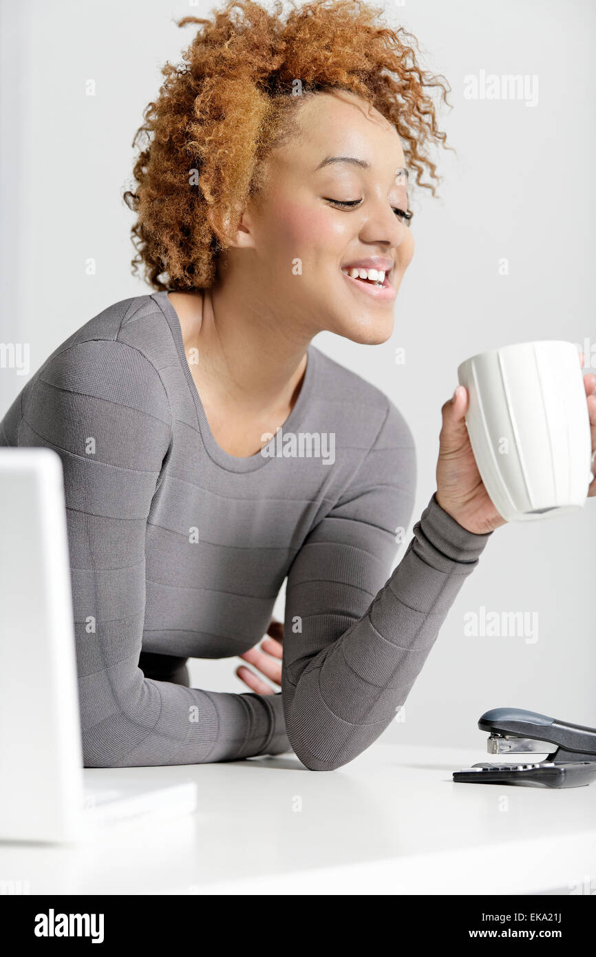 Woman taking a break Stock Photo - Alamy