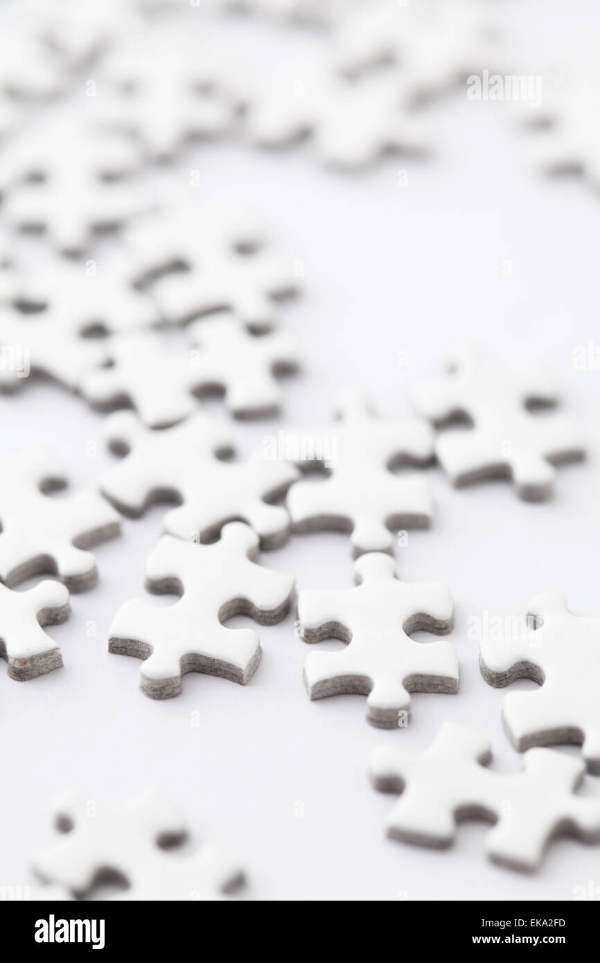 white jigsaw puzzle Stock Photo - Alamy