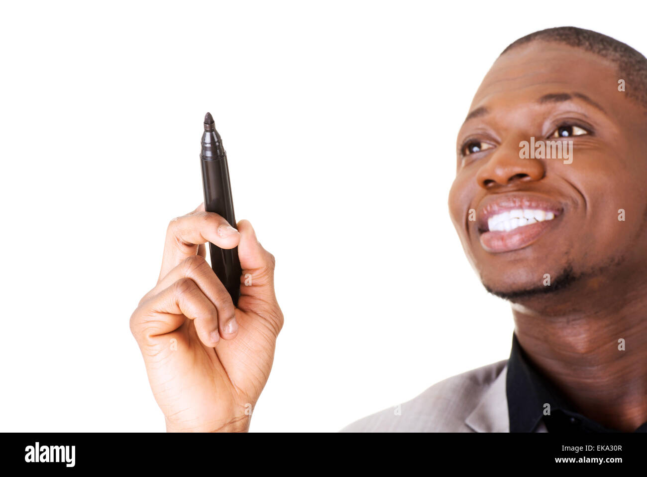 Businessman drawing something abstract Stock Photo - Alamy