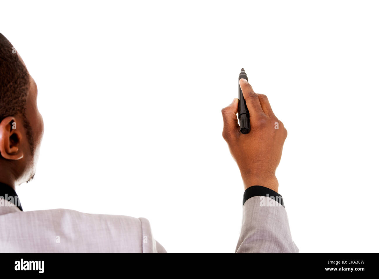 Businessman drawing something abstract Stock Photo - Alamy