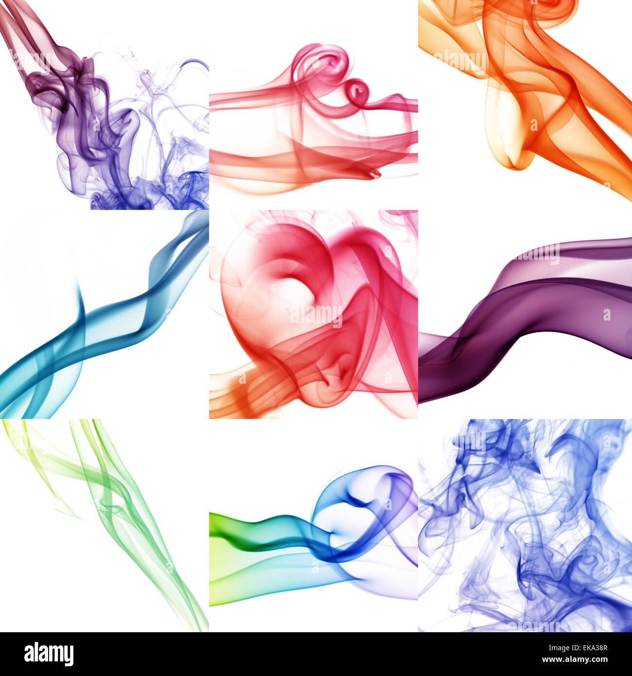 collage of wave and smoke of different colors Stock Photo - Alamy