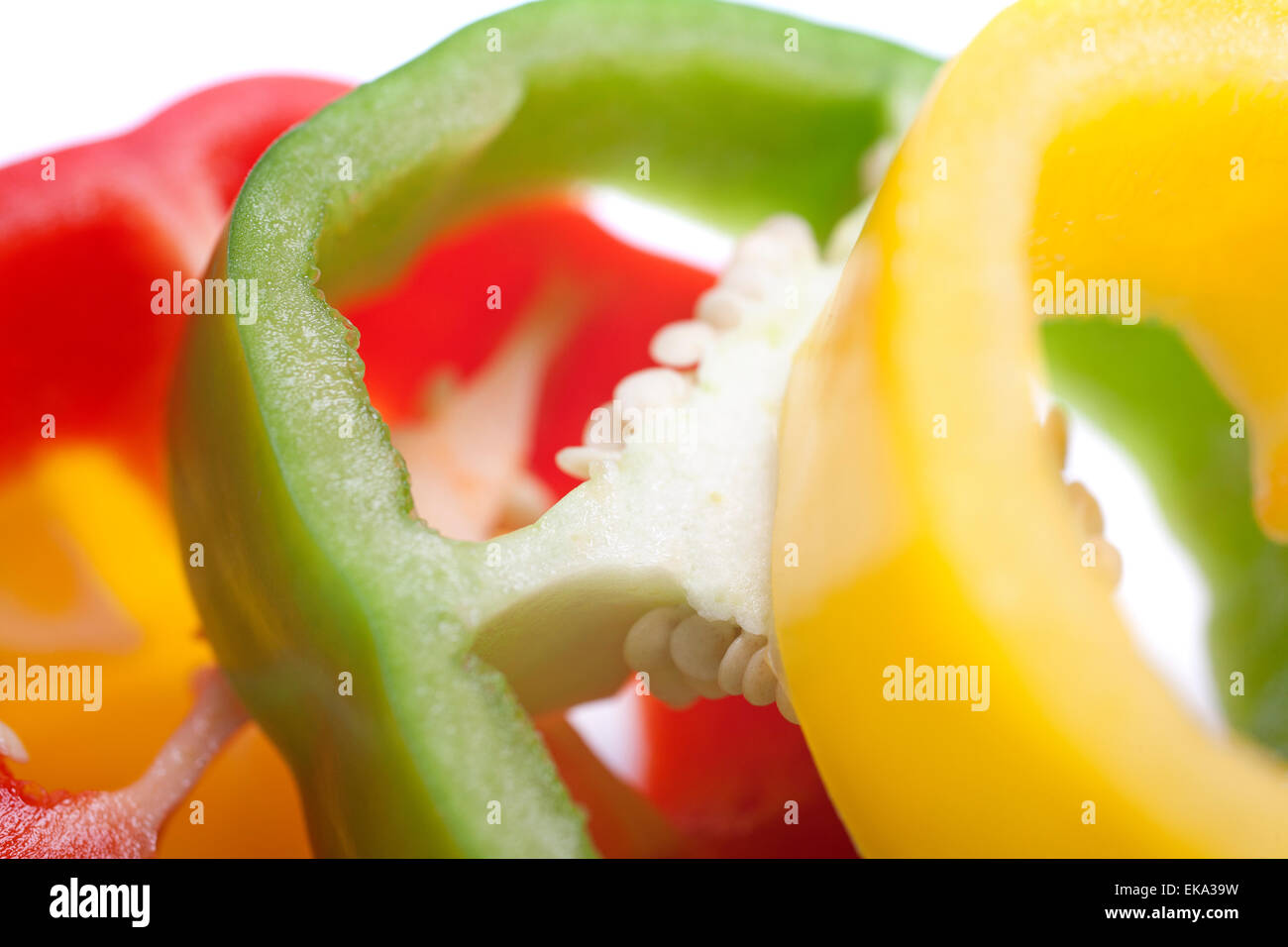 Green peppers sliced on white hi-res stock photography and images - Alamy