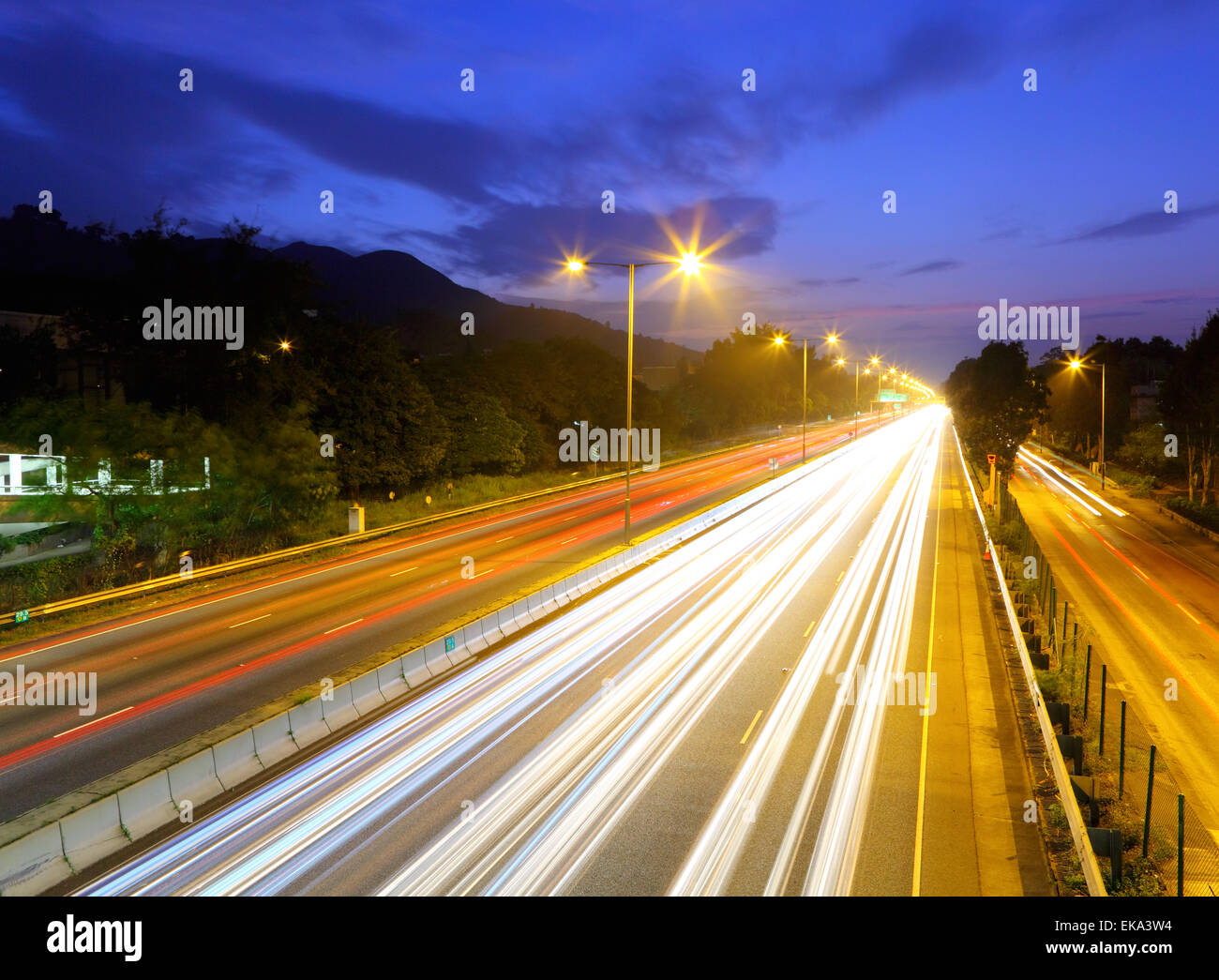 highway at night Stock Photo - Alamy