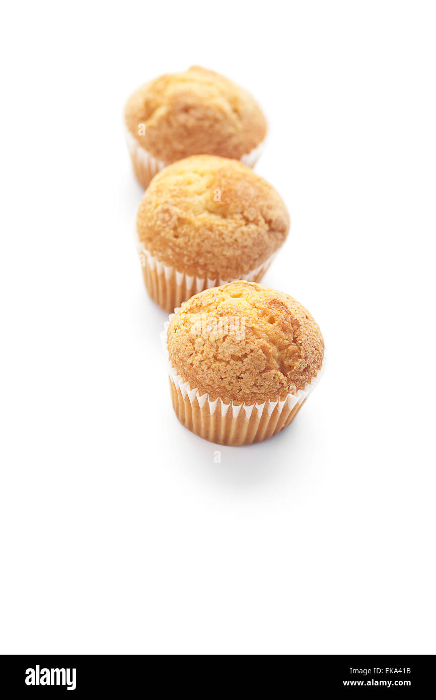 three muffins isolated on white Stock Photo - Alamy