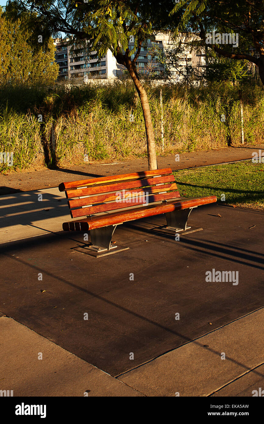 lonely bench in a green park Stock Photo - Alamy