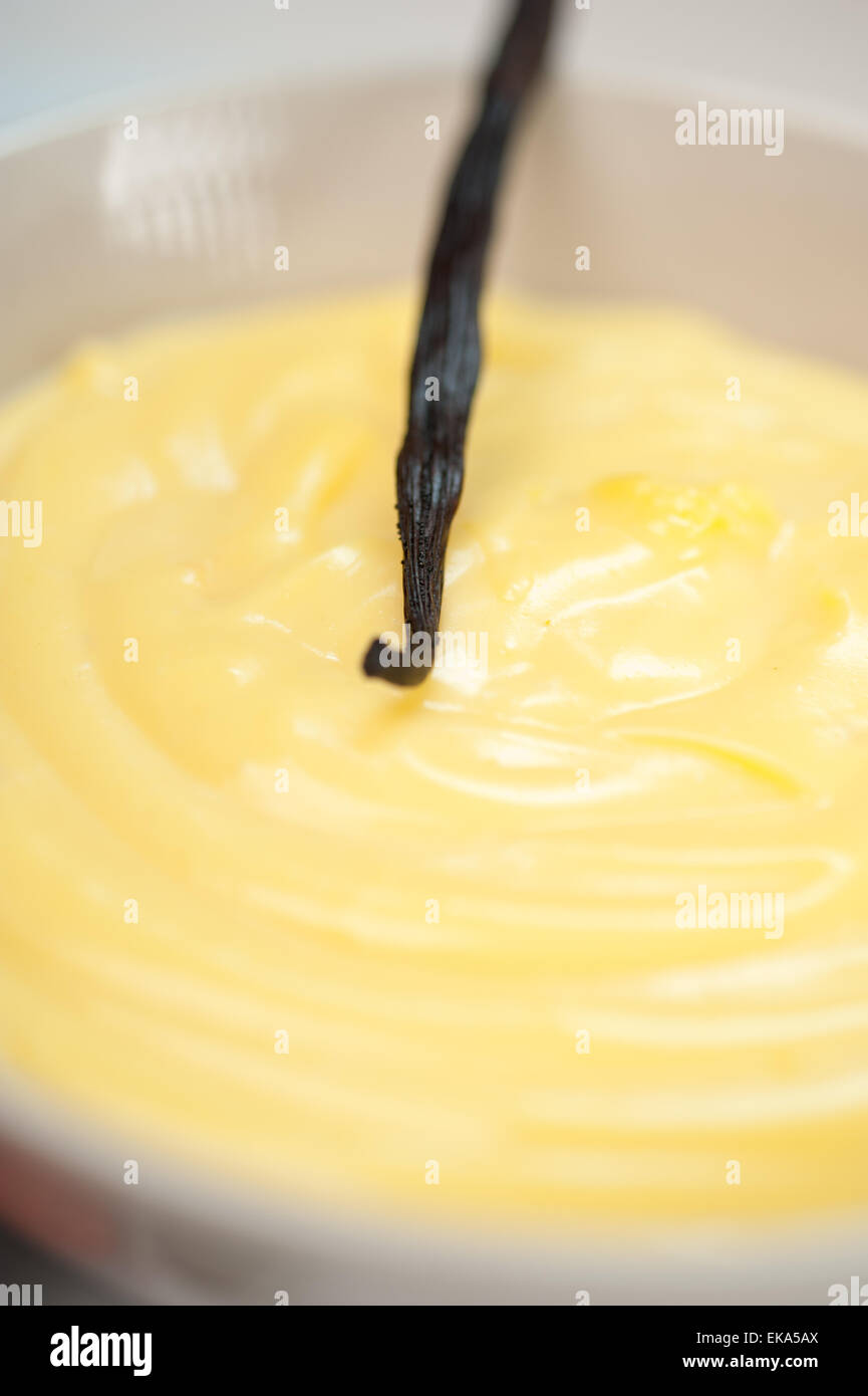 vanilla custard pastry cream with seeds sticks Stock Photo - Alamy