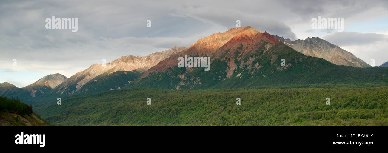 Chugach Mountains Near Highway 1 Alaska United States North Amer Stock ...