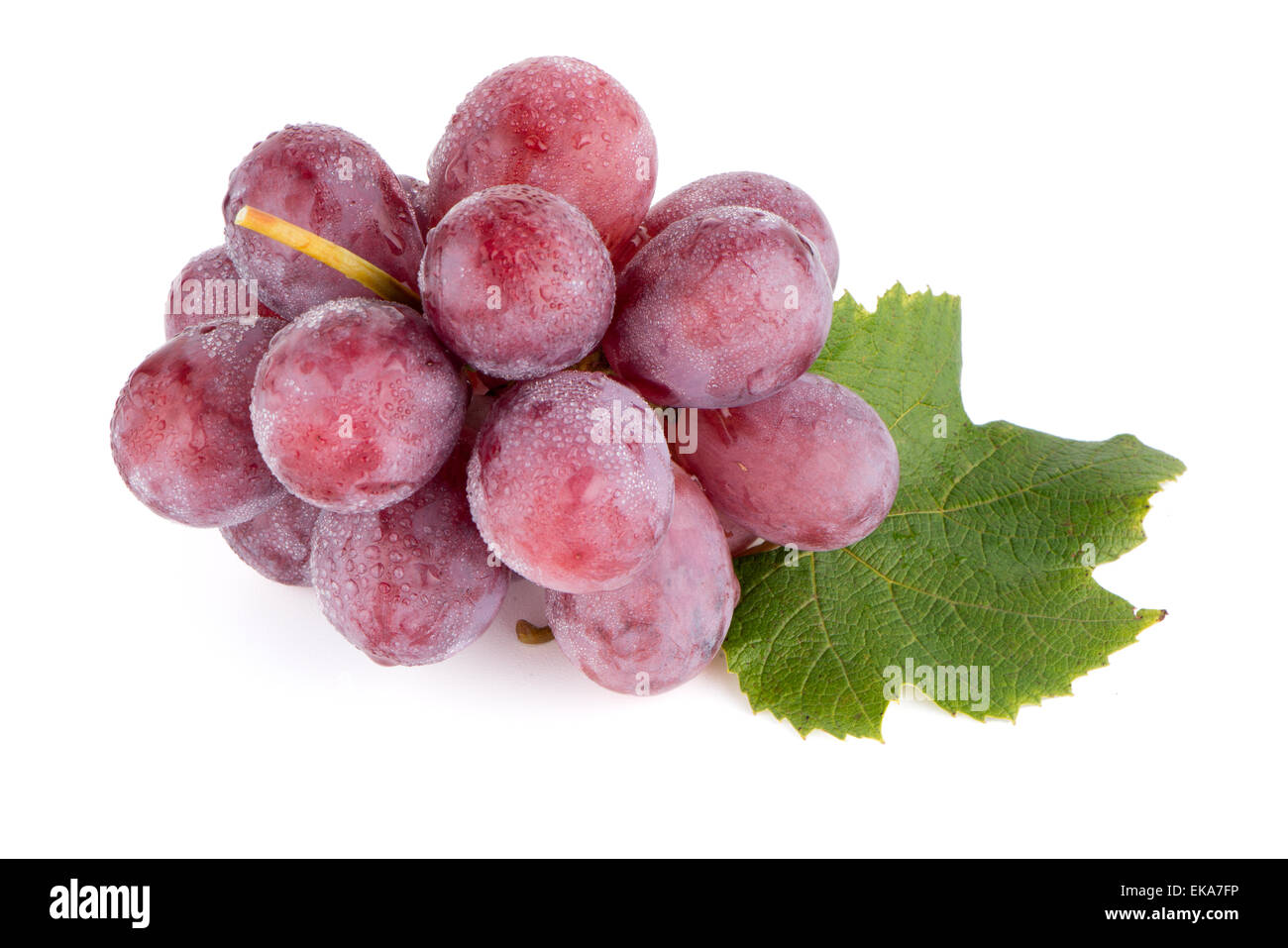 Bunch of red grapes , fresh with water drops. Isolated on white background Stock Photo - Alamy