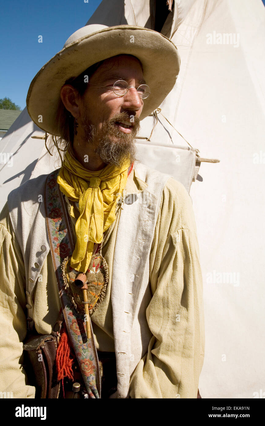 A costumed interpreter at the annual Fort Stanton Live! celebration, NM ...