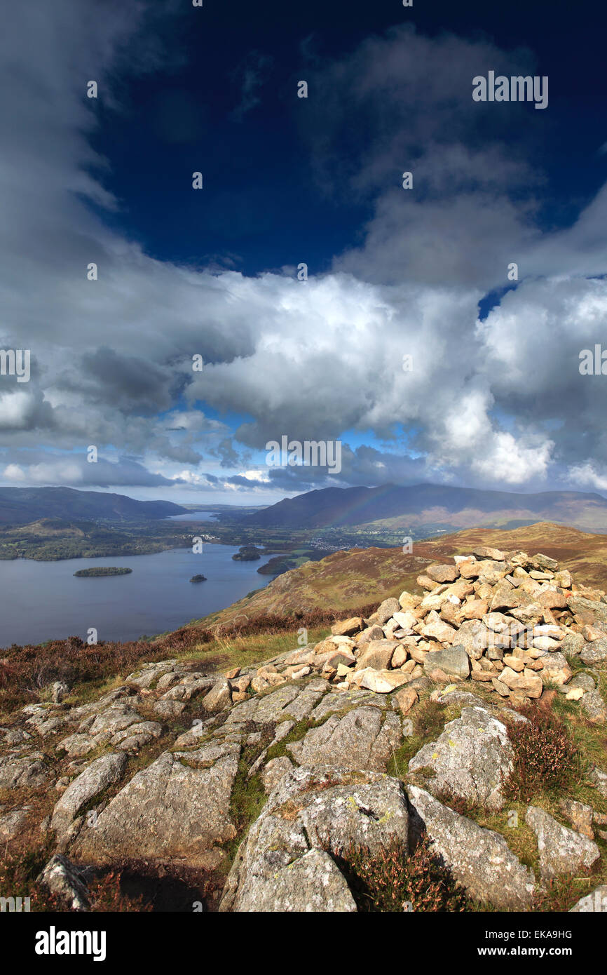 High Seat Fell summit cairn, Lake District National Park, Cumbria ...