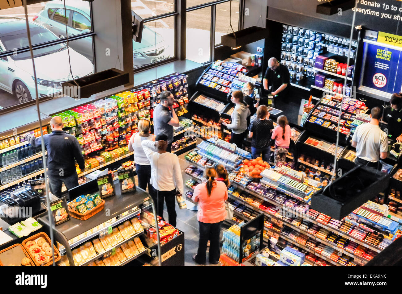 Customers in the shop of an Applegreen motorway service station Stock ...