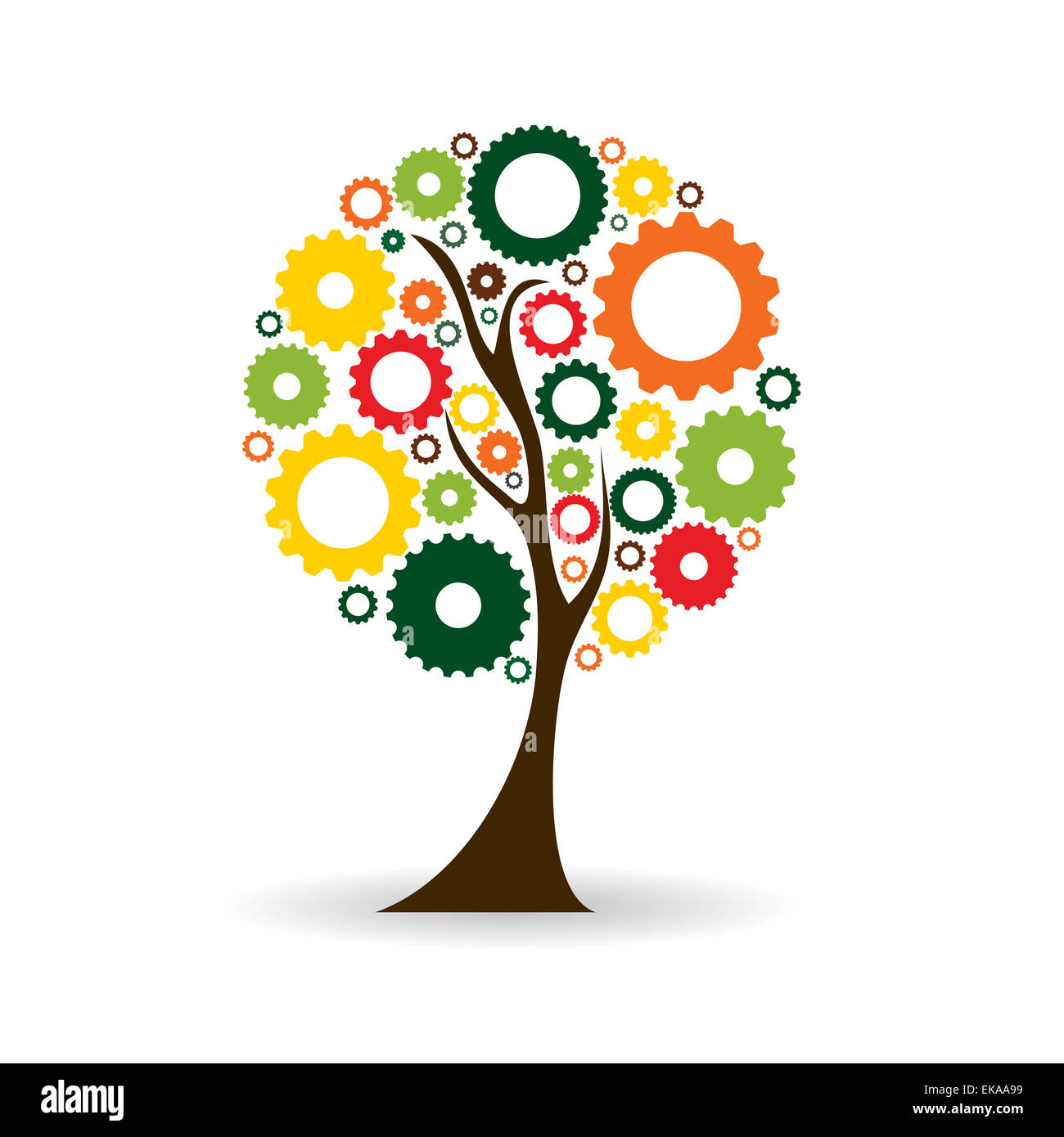 Gear Icon Tree Sign Vector Illustration Stock Photo - Alamy