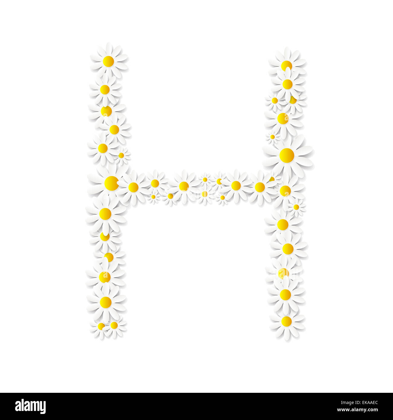 Flora Daisy Design Alphabet Vector Illustartion Stock Photo - Alamy
