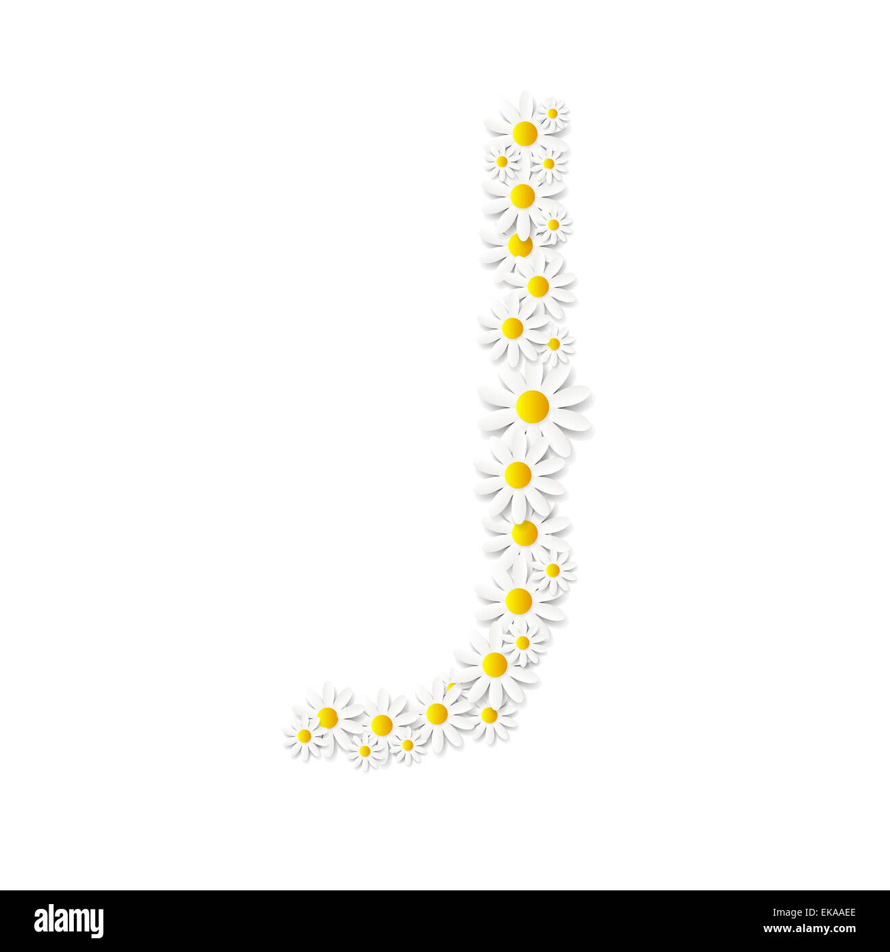 Flora Daisy Design Alphabet Vector Illustartion Stock Photo - Alamy