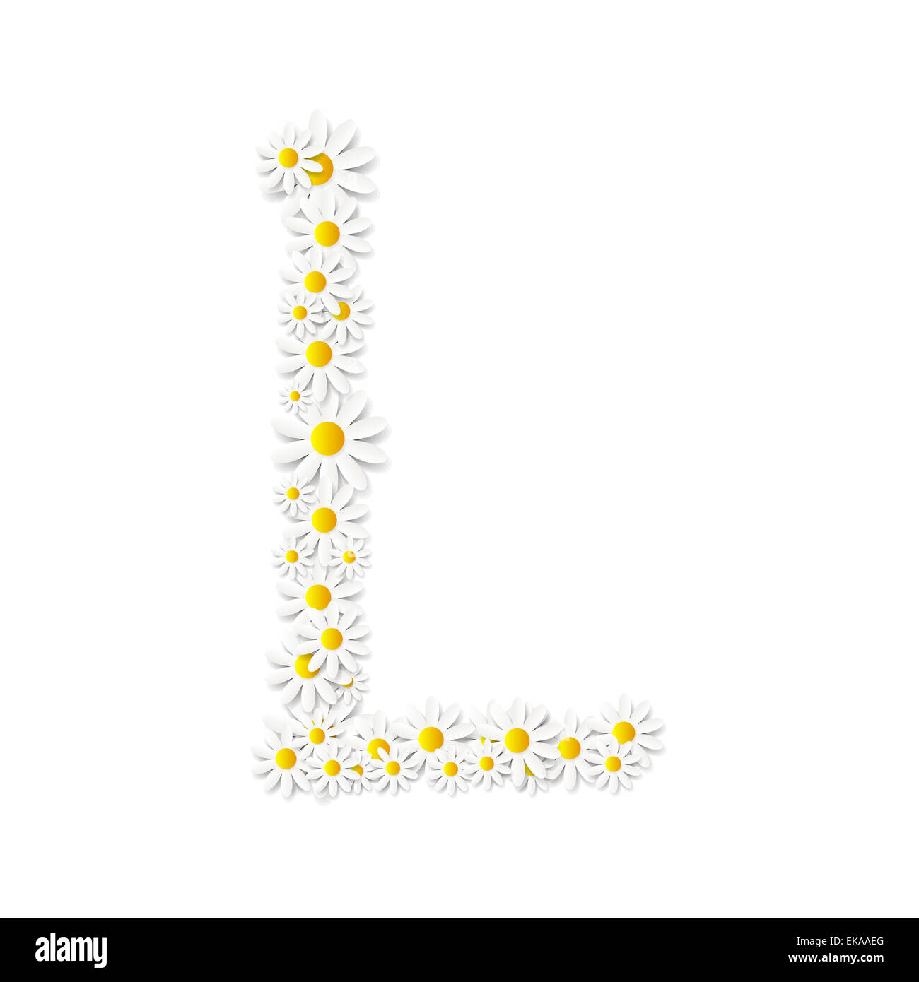 Flora Daisy Design Alphabet Vector Illustartion Stock Photo - Alamy