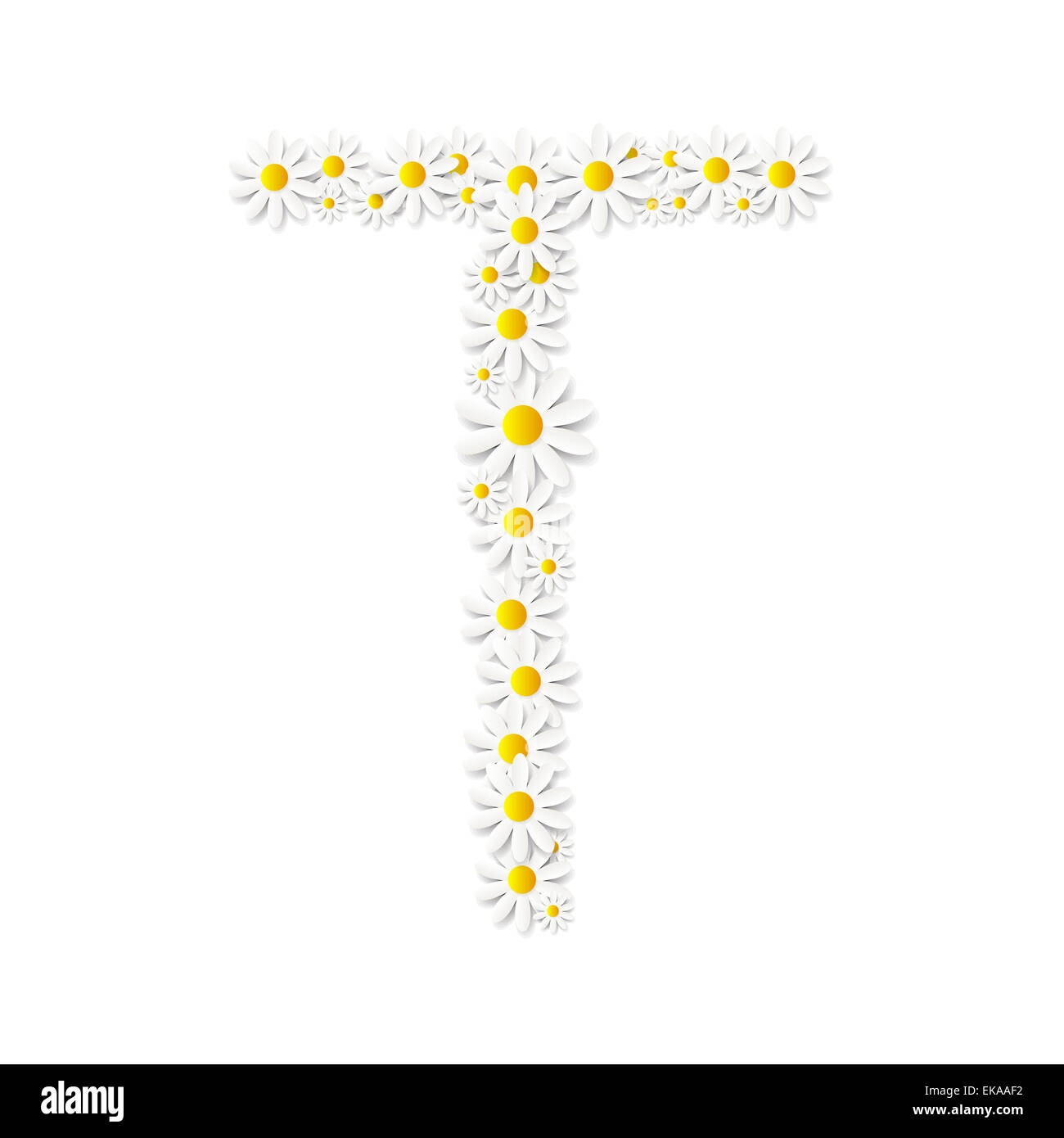 Flora Daisy Design Alphabet Vector Illustartion Stock Photo - Alamy