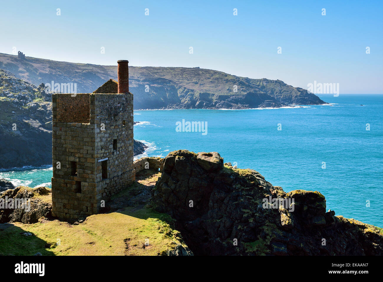 crown engine house at Botallack tin mine in cornwall, uk Stock Photo ...