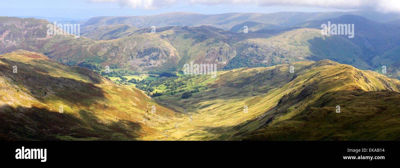 Landscape view over the Dovedale valley, from the Summit ridge of Hart ...