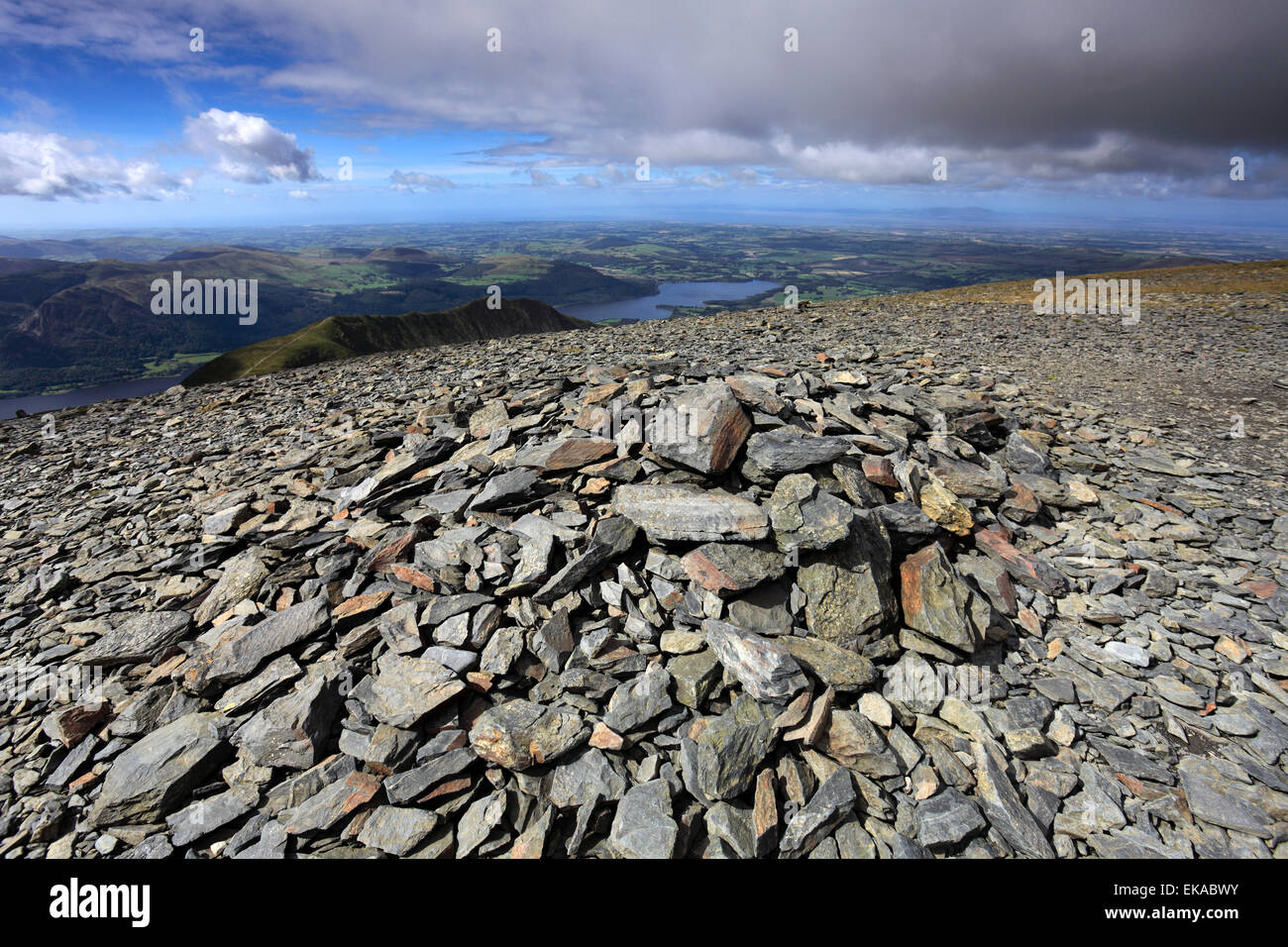 Summit ridge of Skiddaw Little Man Fell, Keswick, Lake District ...