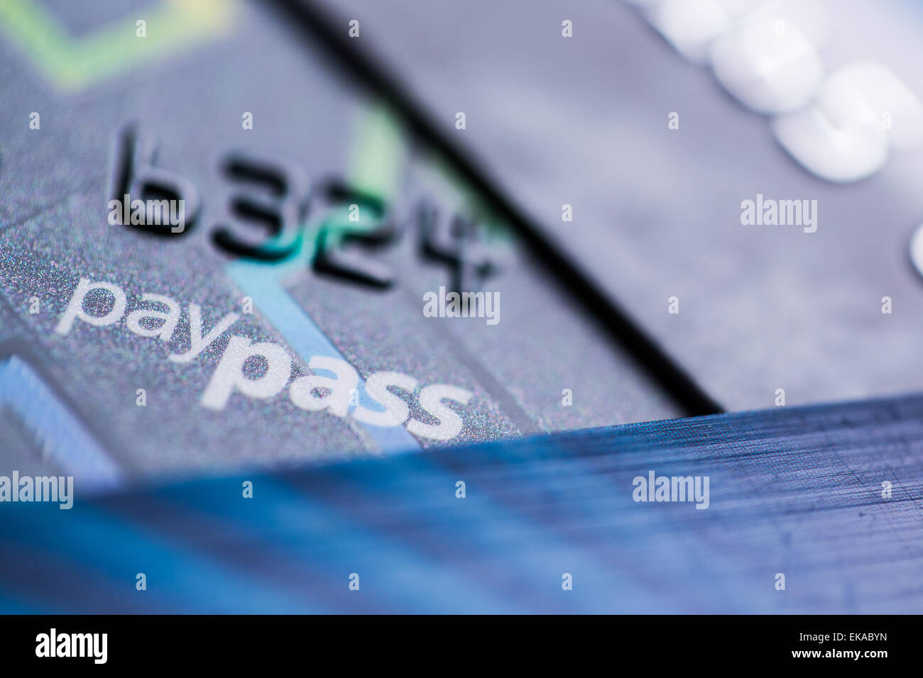 Illustrative editorial photo of credit cards with touch free paypass ...
