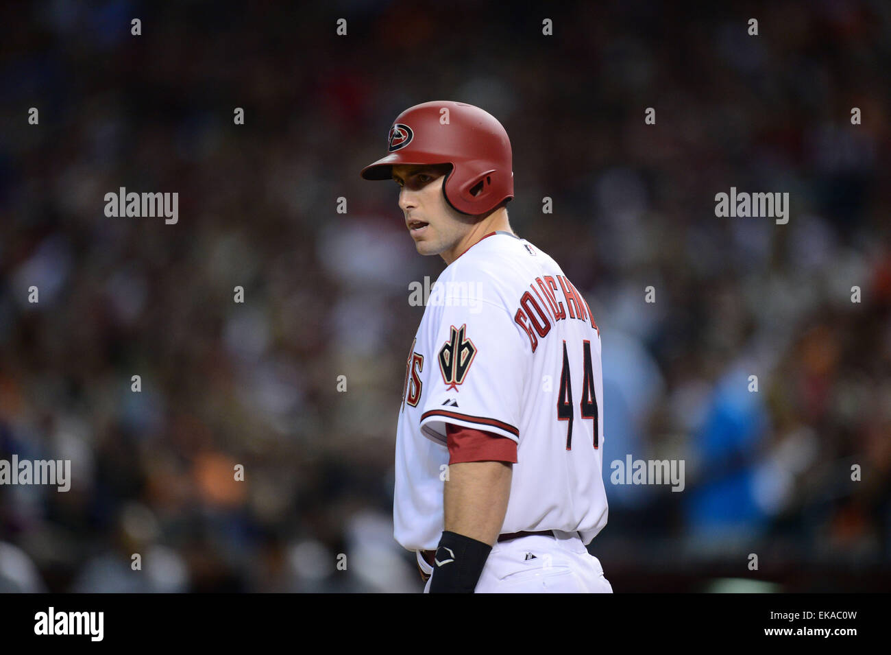 Apr 6, 2015; Phoenix, AZ, USA; Arizona Diamondbacks first baseman Paul ...