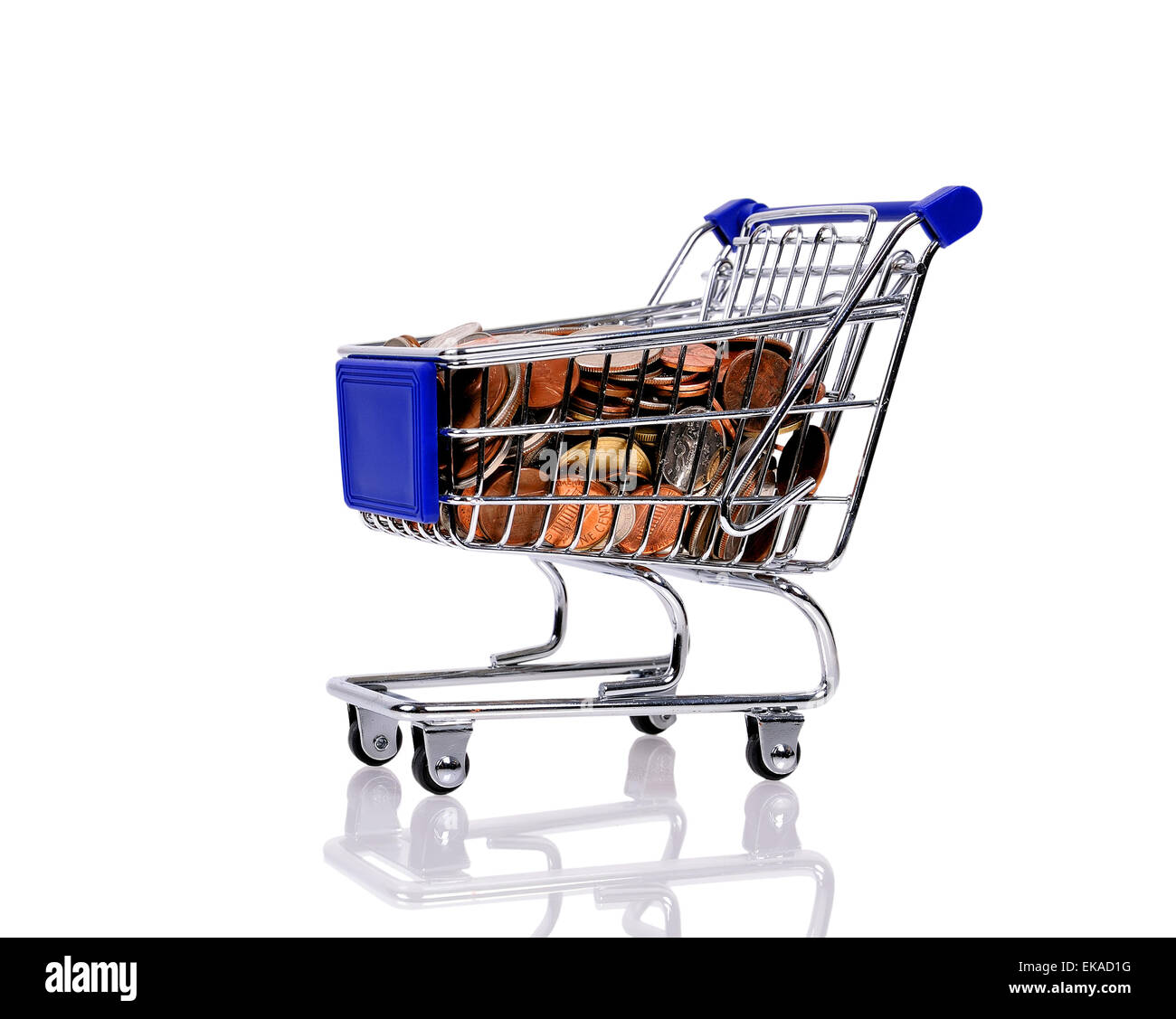 Shopping trolley euro coins Cut Out Stock Images & Pictures - Alamy