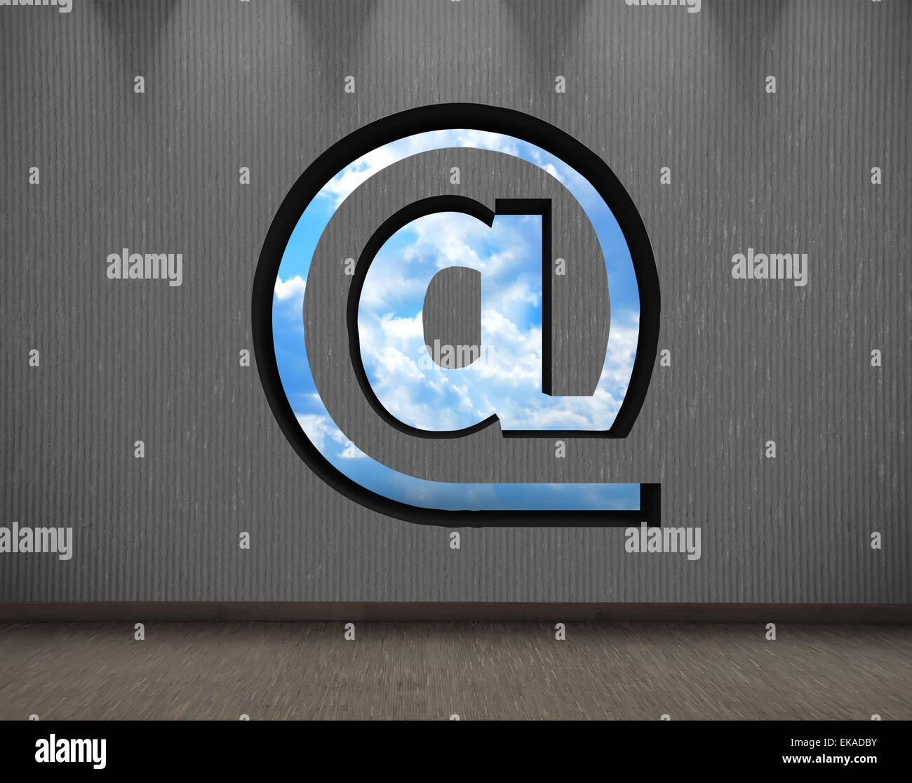 hole in the wall in form of email Stock Photo - Alamy