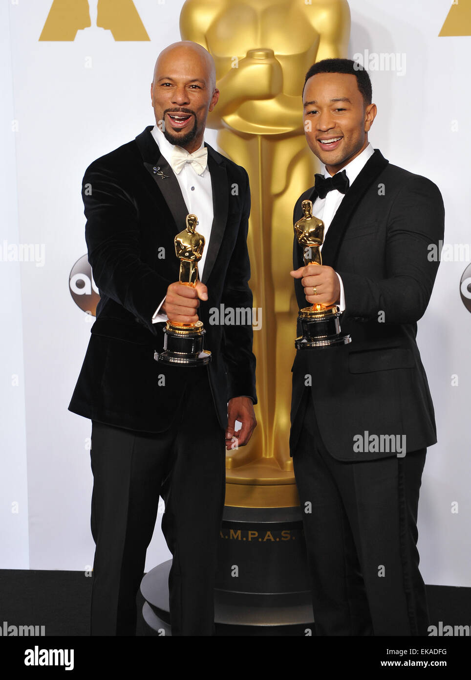 LOS ANGELES, CA - FEBRUARY 22, 2015: Common & John Legend (Lonnie Lynn ...