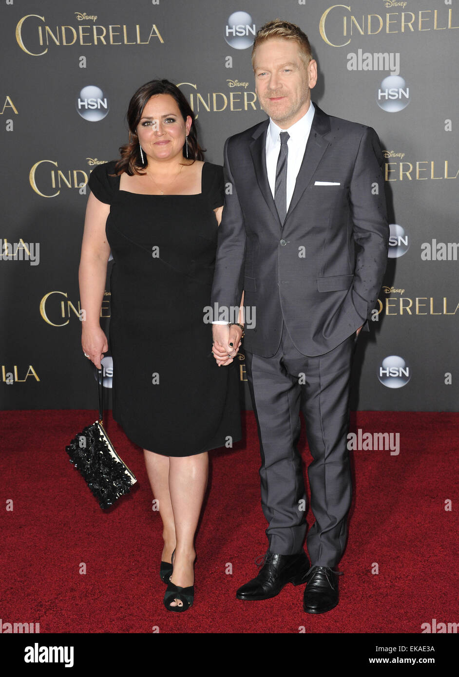 LOS ANGELES, CA - MARCH 1, 2015: Director Kenneth Branagh & wife ...