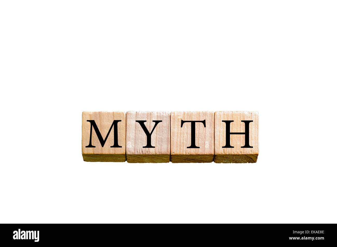 Word MYTH. Wooden small cubes with letters isolated on white background ...