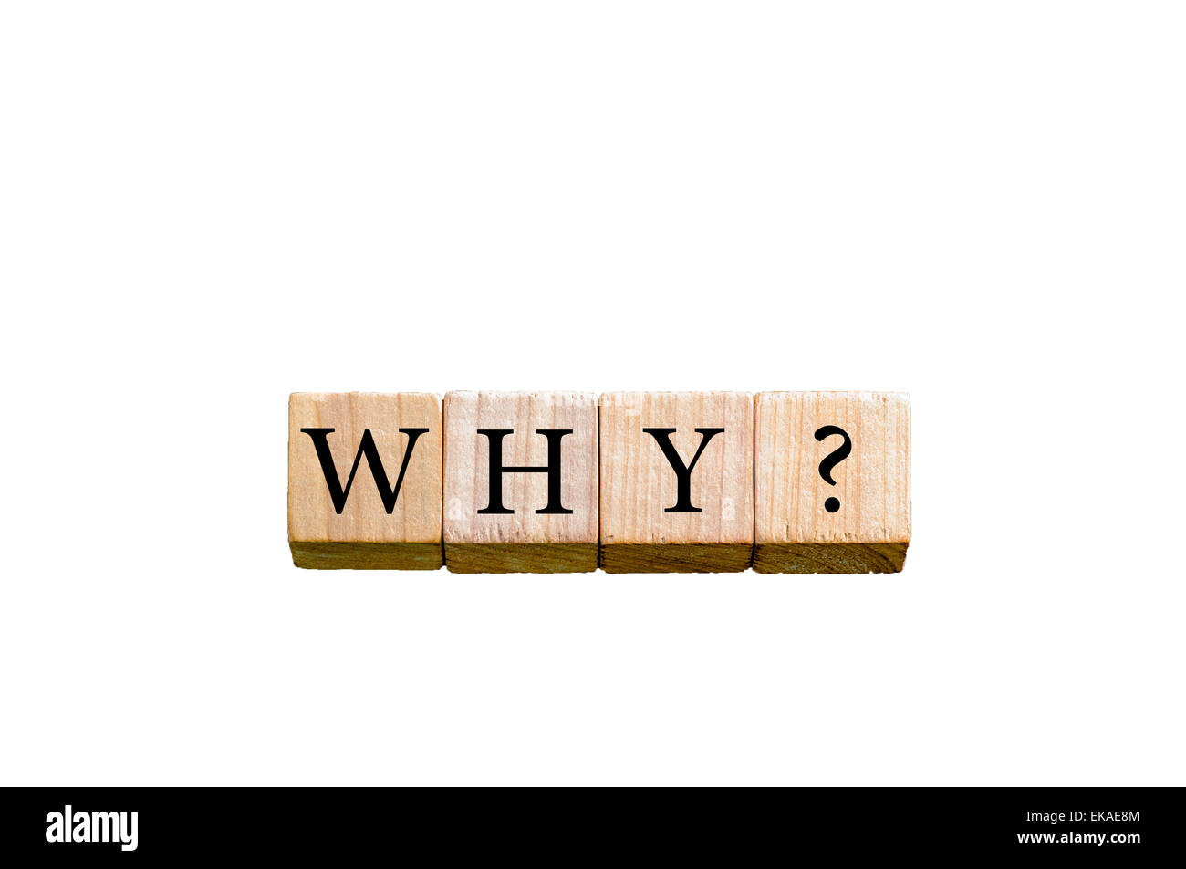 Word WHY. Wooden small cubes with letters isolated on white background ...