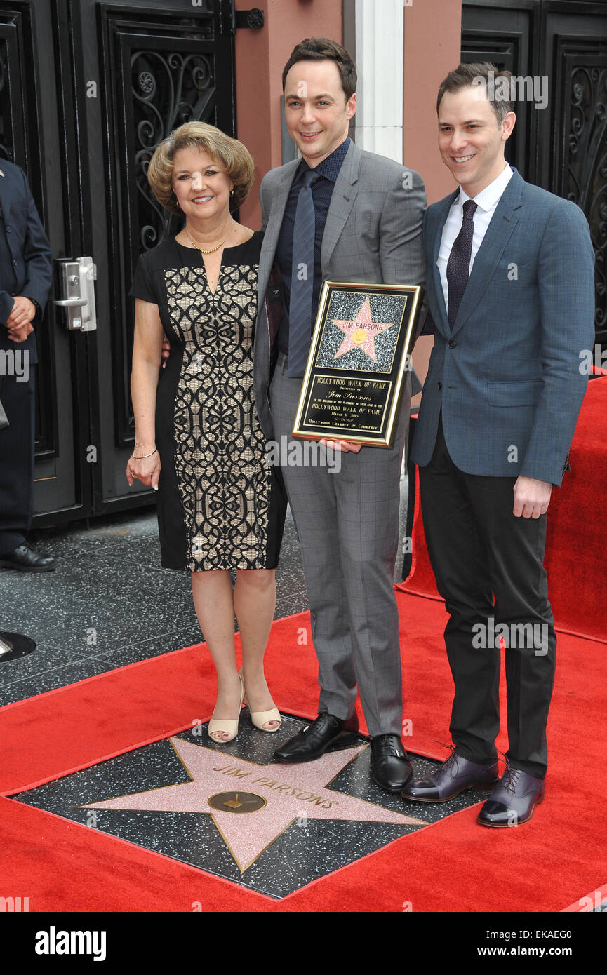 LOS ANGELES, CA - MARCH 11, 2015: Actor Jim Parsons & partner Todd ...
