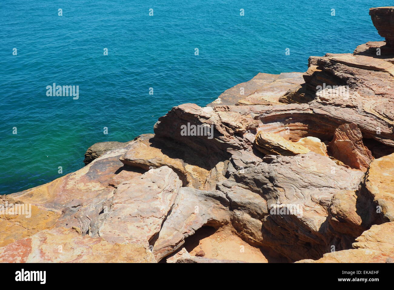 Pindan red rocks at Gantheaume Point Broome, Western Australia Stock ...