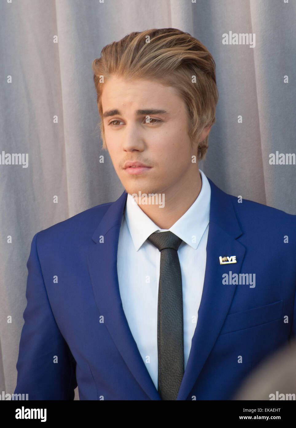 LOS ANGELES, CA - MARCH 14, 2015: Singer Justin Bieber at the Comedy ...