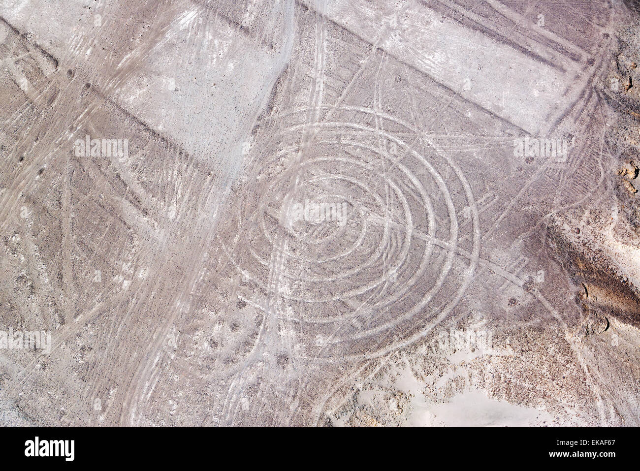 Nazca Lines spiral geoglyph in Peru Stock Photo - Alamy