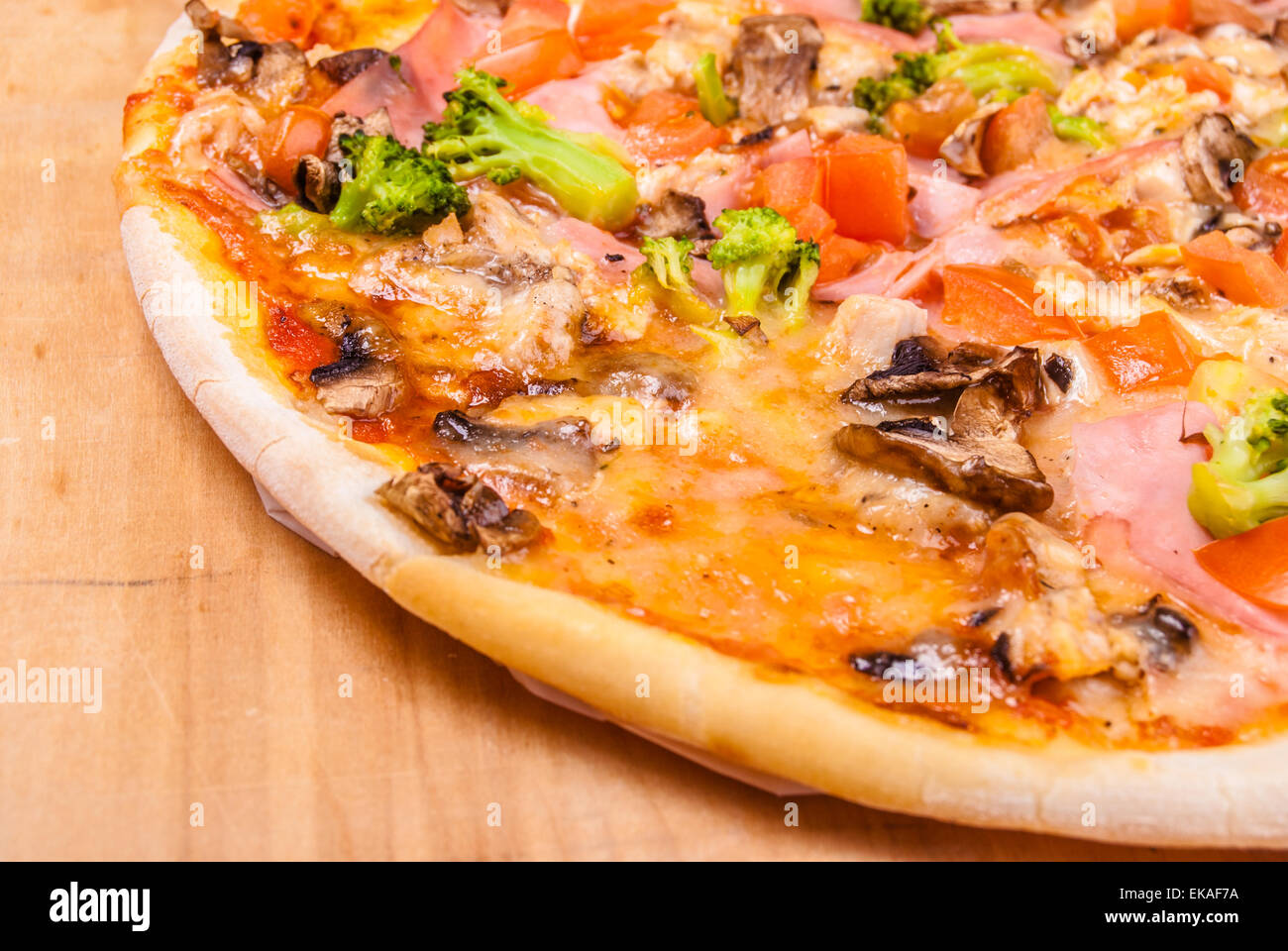 pizza on wood Stock Photo - Alamy
